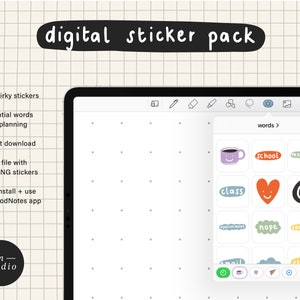 Goodnotes STICKERS — Essential Words and Productivity — Digital Planner ...