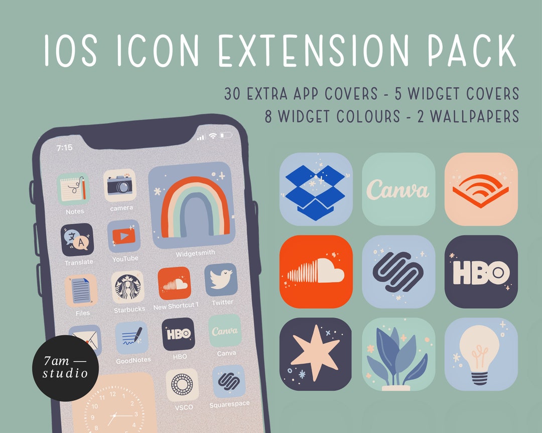 IOS APP ICON Extension Pack — Cute Ios Icons, App Icon Bundle, Ios 18 ...