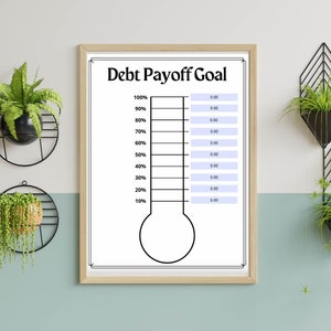 Debt Payoff Goal Tracker Printable, Fillable Debt Payoff Thermometer ...
