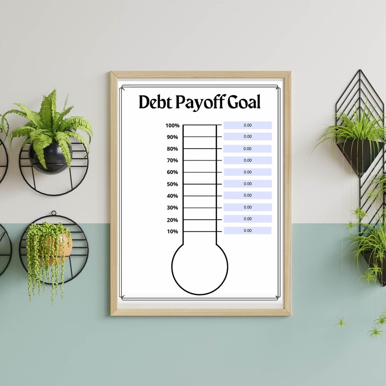Debt Payoff Goal Tracker Printable, Fillable Debt Payoff Thermometer ...