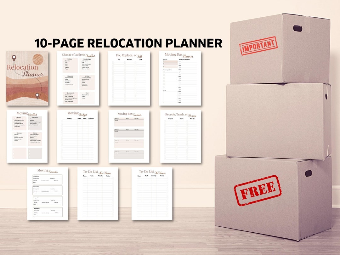 Relocation Printable, Moving Planner, Moving Announcement, Moving ...