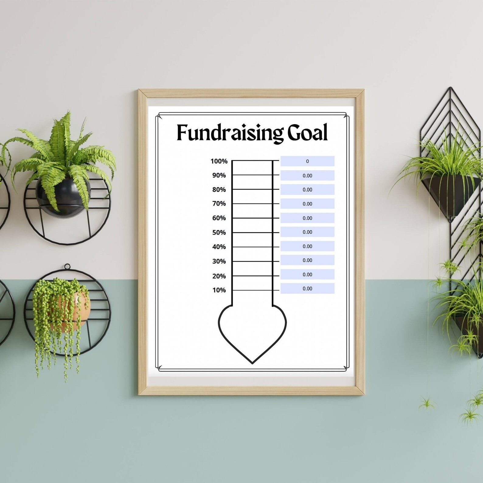 Fundraising Goal Tracker Printable Donation Goal Tracker Fillable