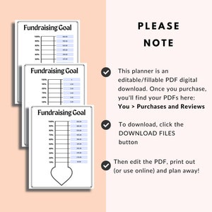 Fundraising Goal Tracker Printable, Donation Goal Tracker, Fillable ...