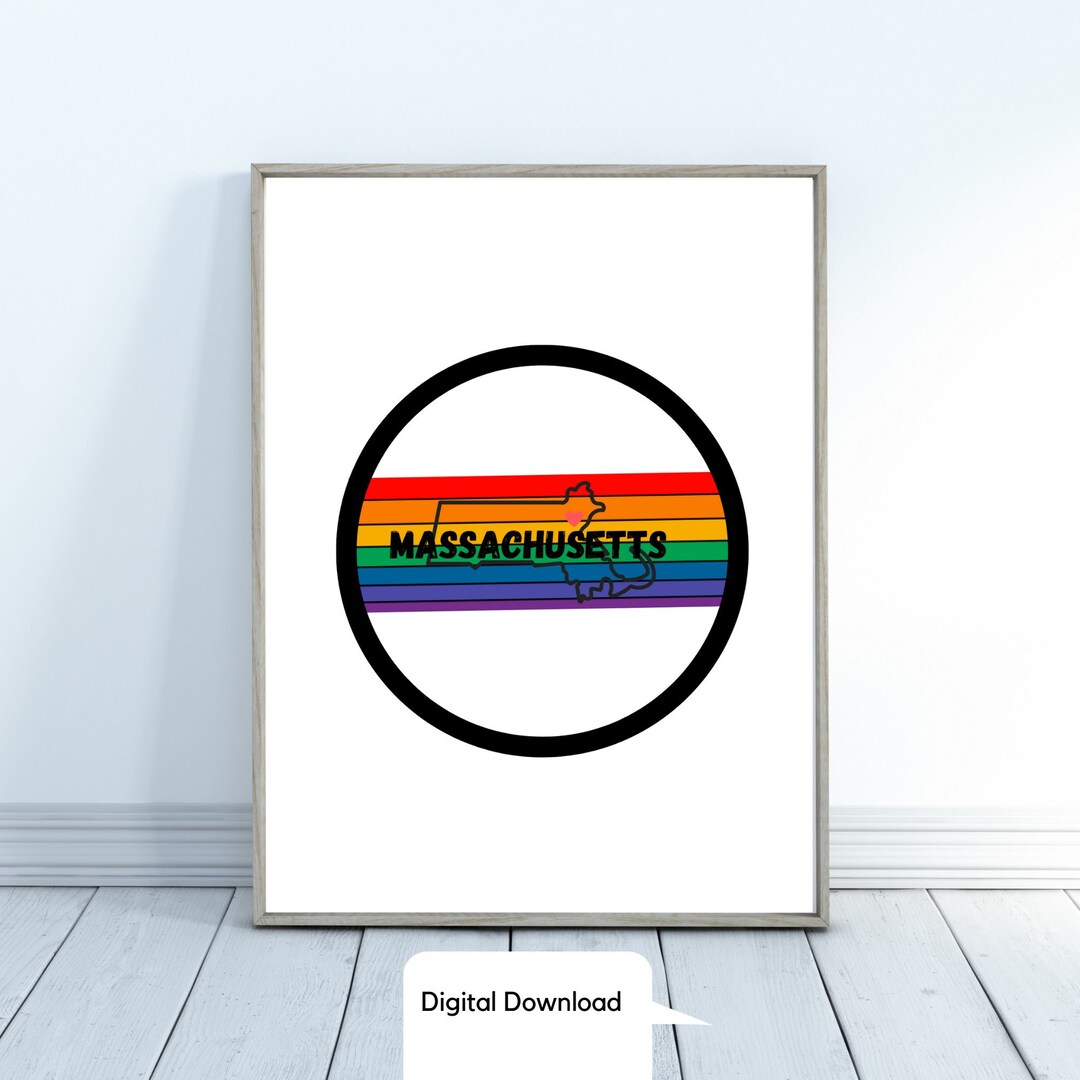 Massachusetts State Map Outline, Massachusetts Rainbow Flag Design, I ...