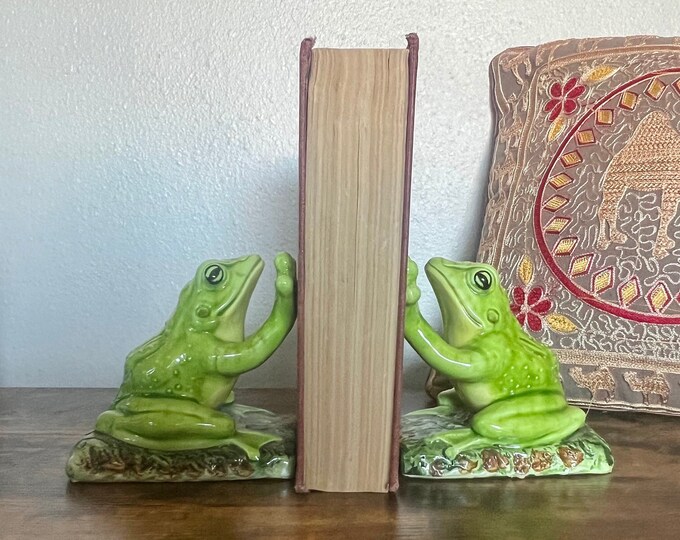 Vintage Frog Bookends - Aldon, Made in Japan, Animal Bookends - Etsy