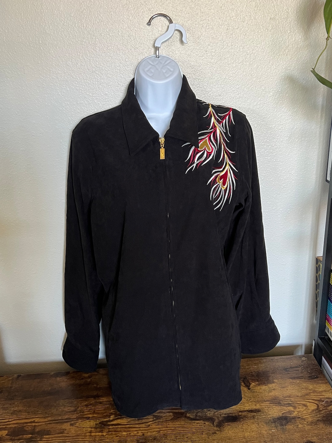 Vintage Bob Macke Women's Jacket - Sz M, Red Phoenix, Black Jacket - Etsy