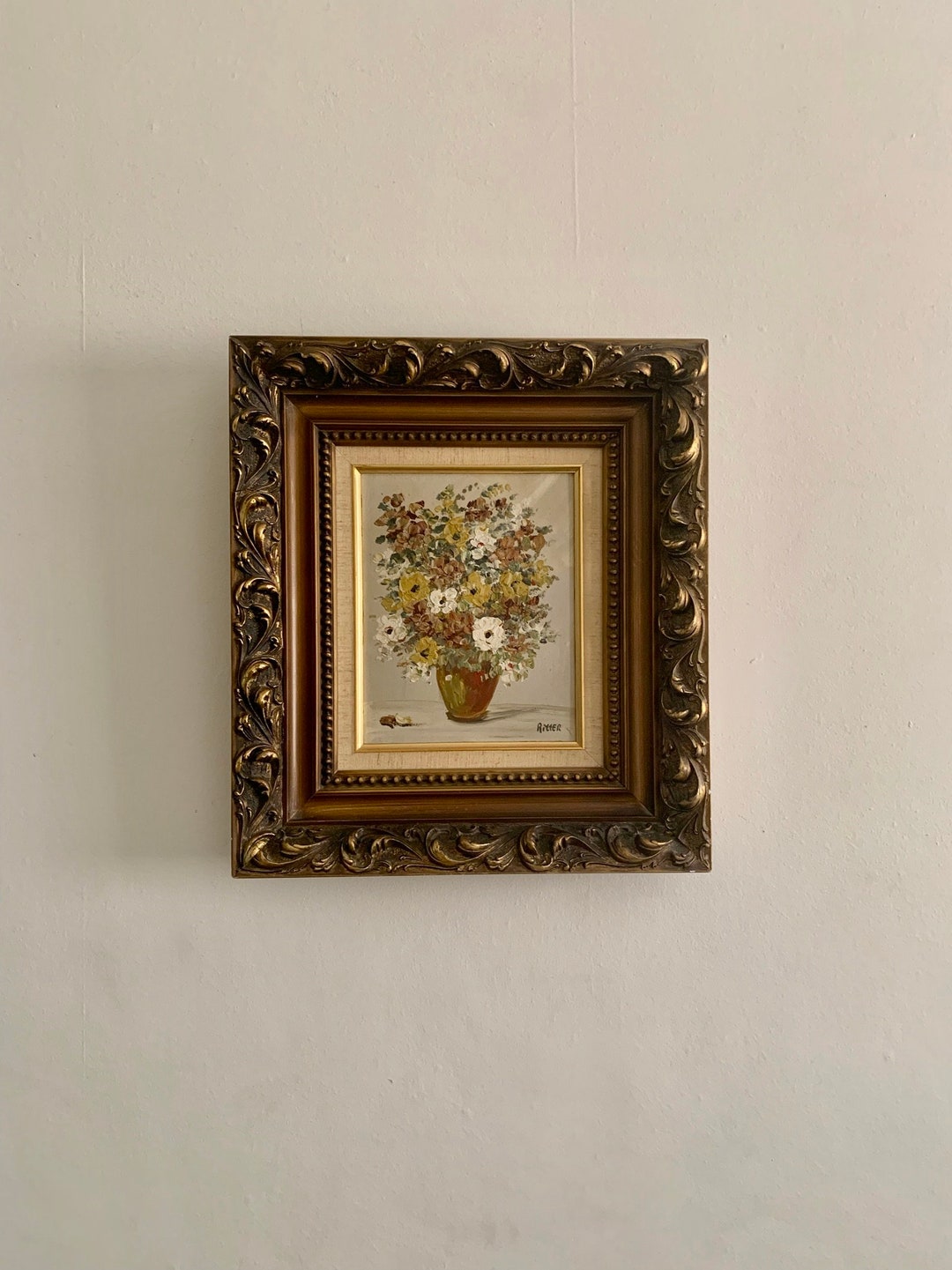 Vintage Bouquet Oil Painting - Leo Ritter, Floral Painting, Original ...