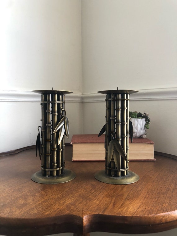 Bamboo Floor Candle Holders