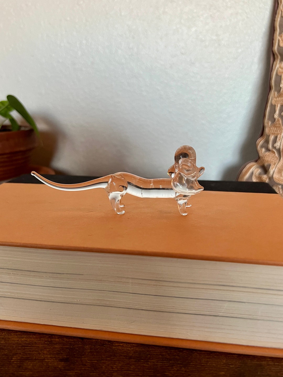 Vintage Glass Dachshund Paperweight - Glass Animal, Glass Art, Animal ...