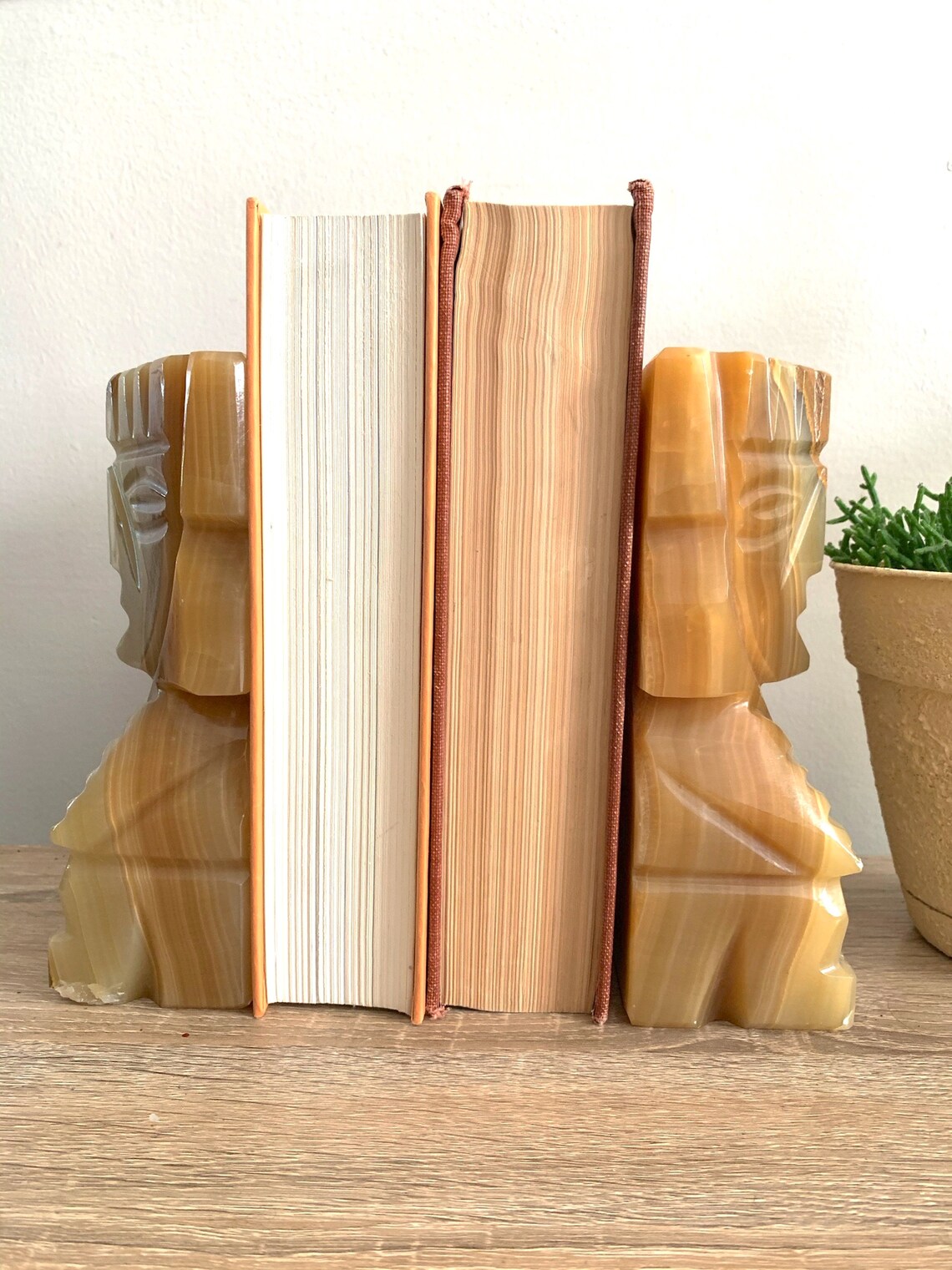 Vintage Onyx Totem Bookends Aztec Design Stone Bookends - Etsy