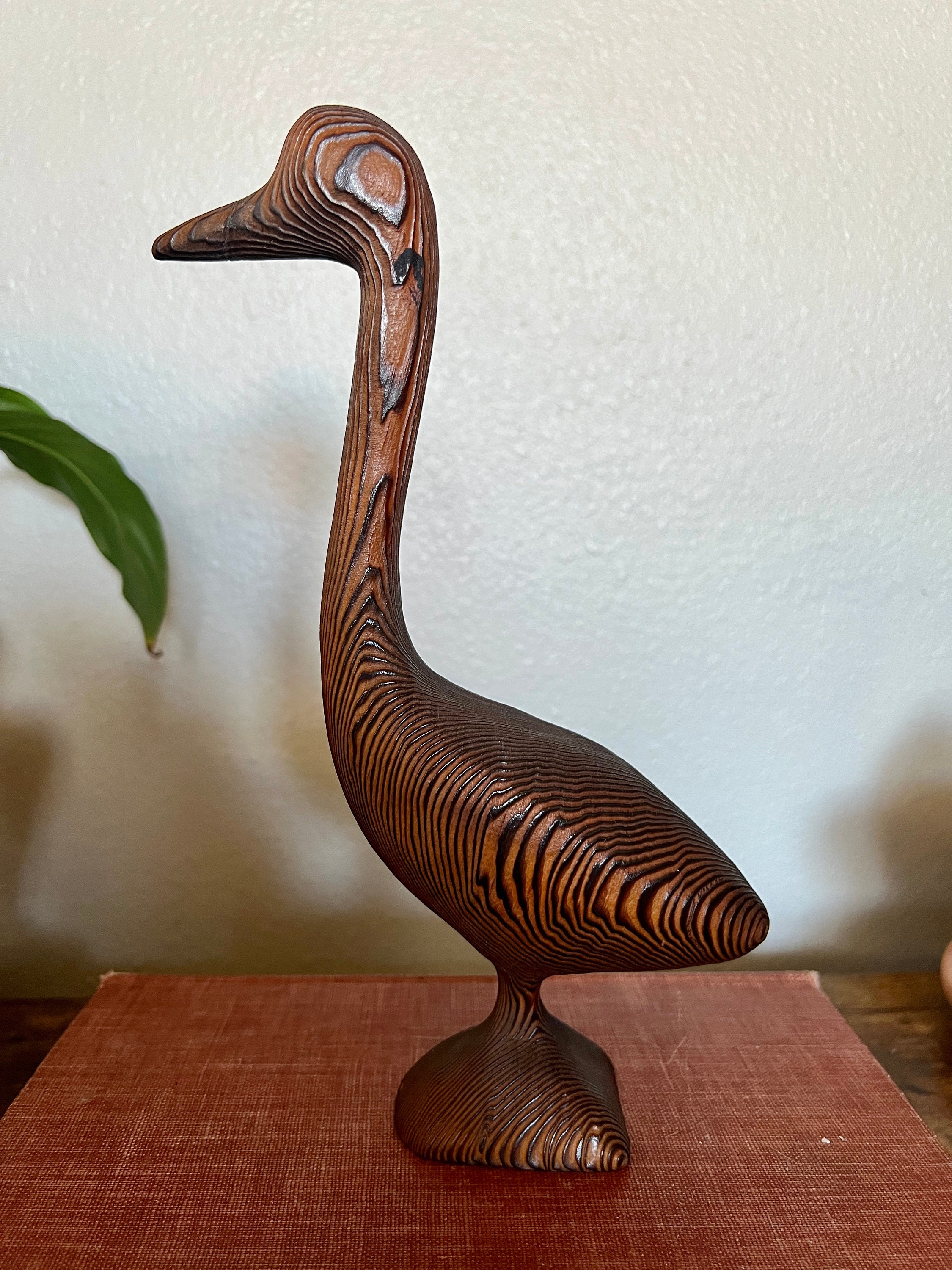 Vintage Hand Carved Wooden Goose - Hand Made, Wooden Bird, Canada Goose ...