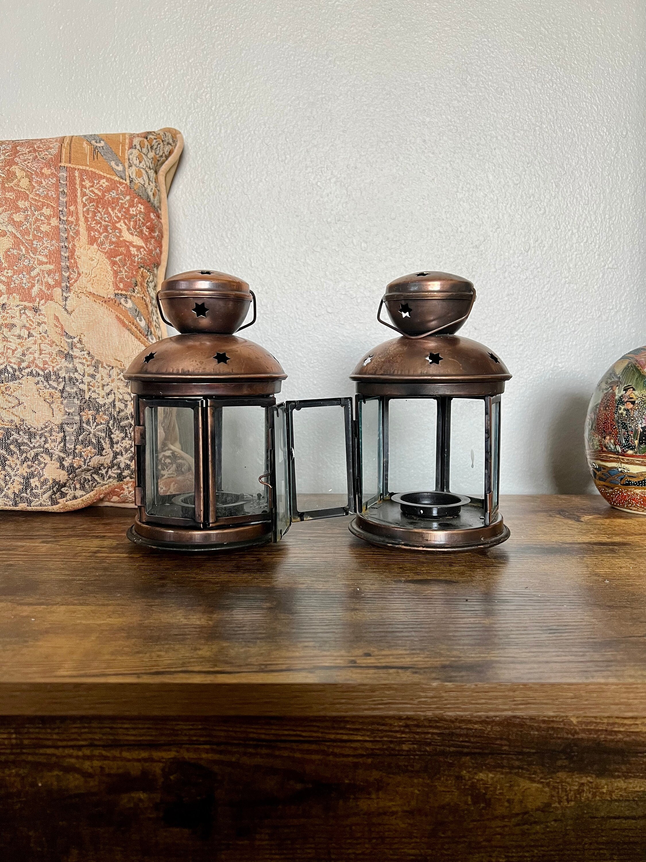 Vintage Copper Tea Candle Lamps Hanging Lamps - Etsy