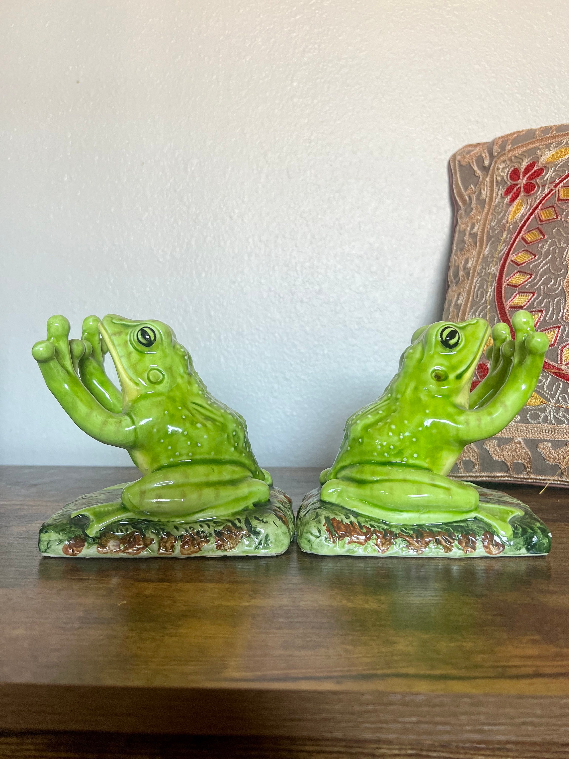 Vintage Frog Bookends Aldon, Made in Japan, Animal Bookends - Etsy