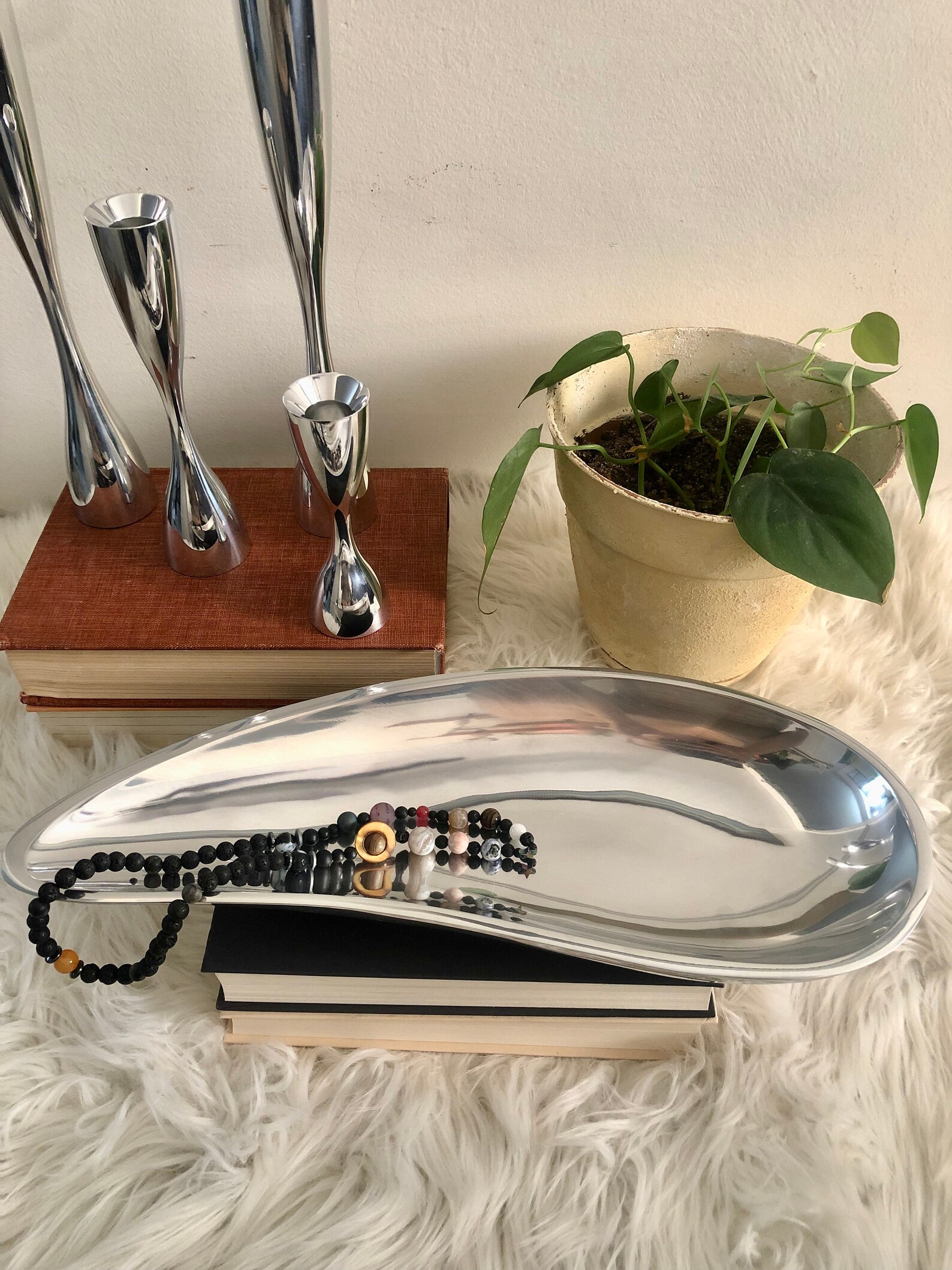 Vintage Nambe Serving Tray - New in Box, Tear Drop Serving Tray, Nambe ...