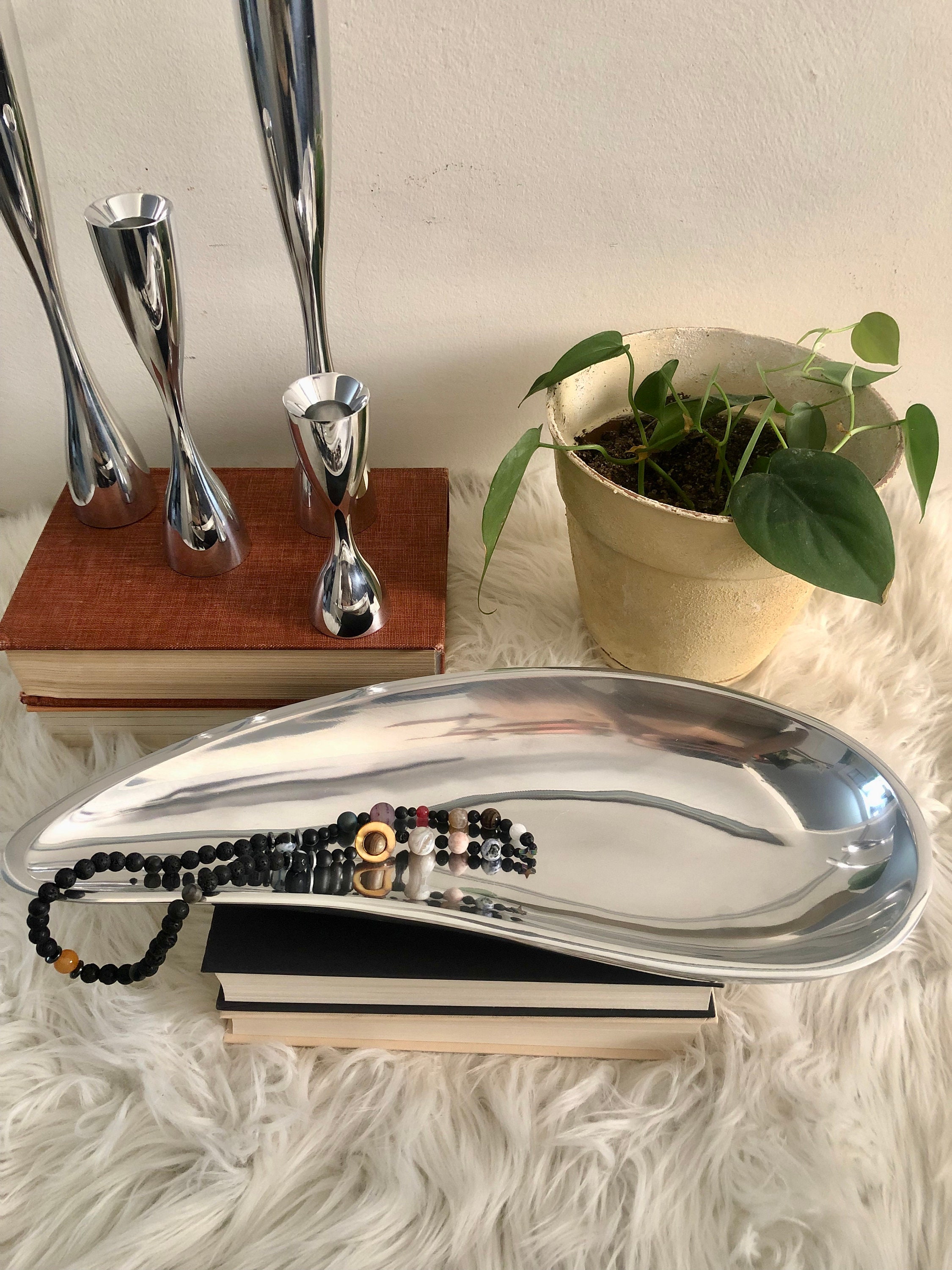 Vintage Nambe Serving Tray - New in Box, Tear Drop Serving Tray, Nambe ...