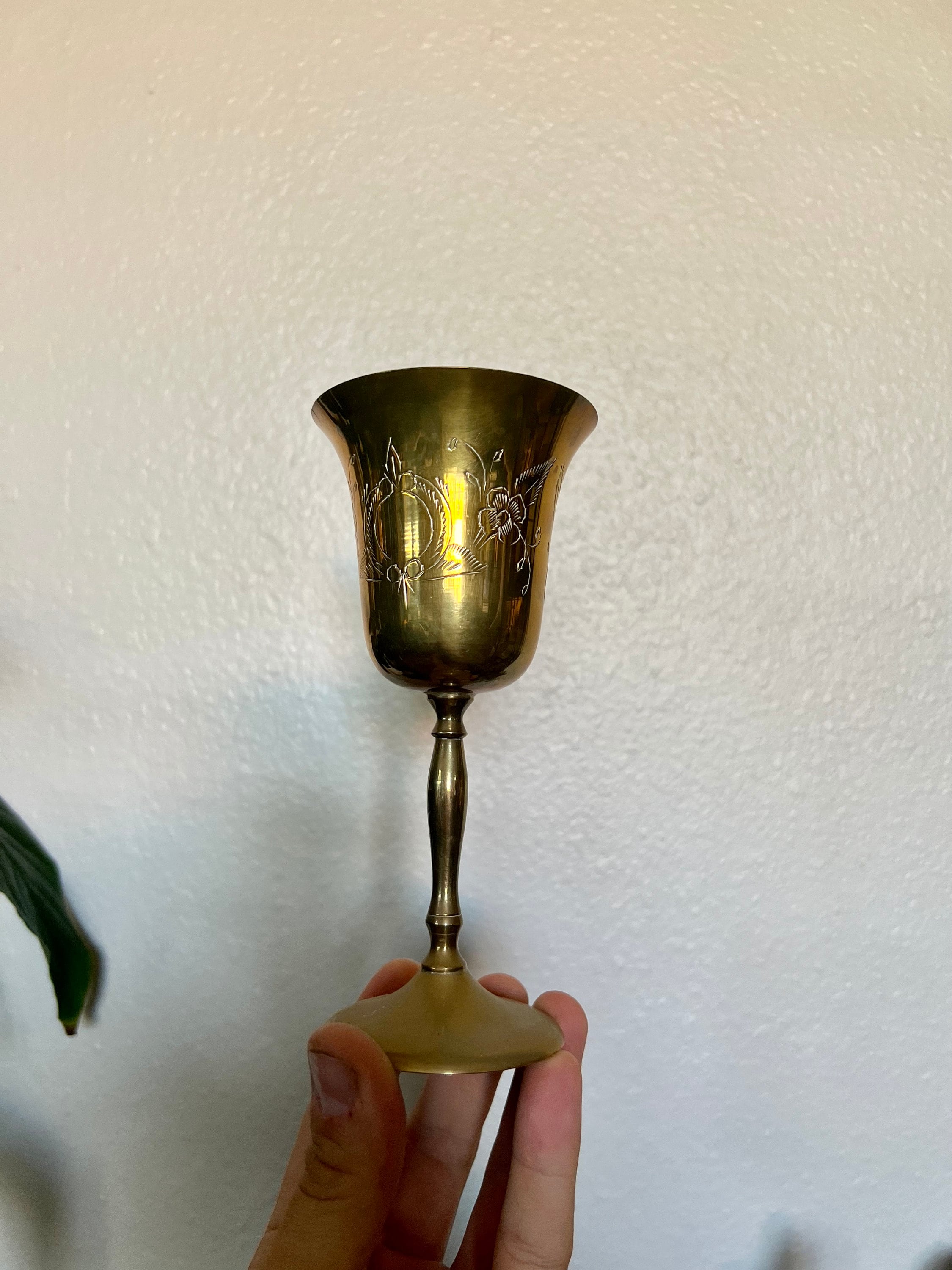 Vintage Brass Goblets Brass Wine Glass Brass Cups Indian Etsy