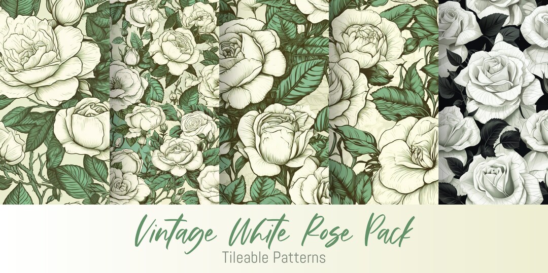 Vintage Rose Digital Pattern Set Tileable Textures - Etsy