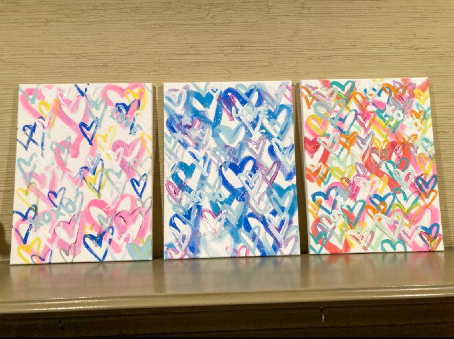 Lots of Love Preppy Canvas Painting - Etsy