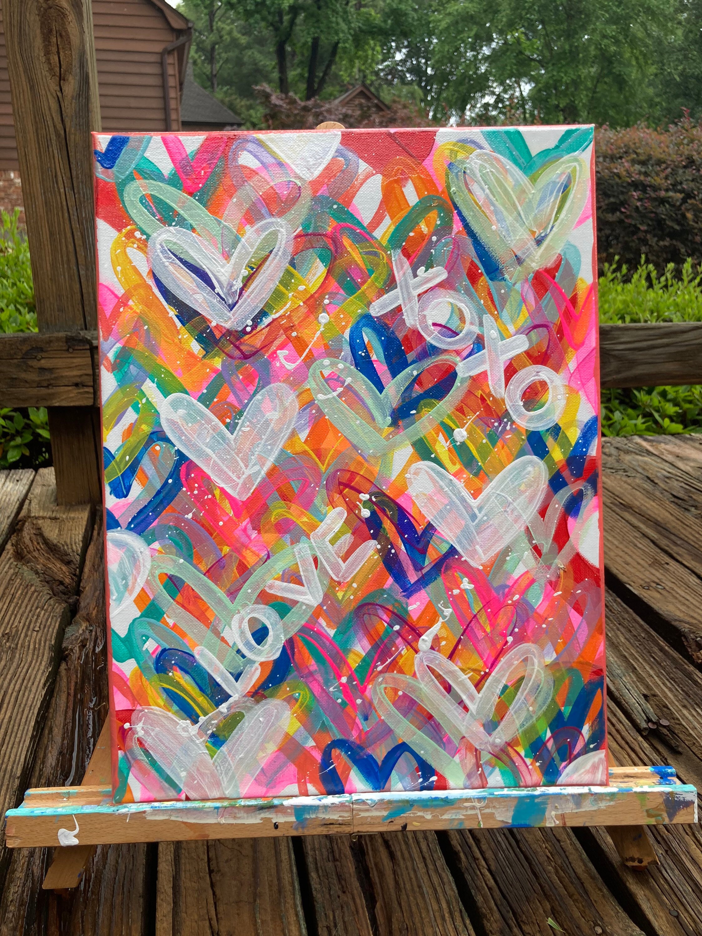 Lots of Love Preppy Canvas Painting - Etsy