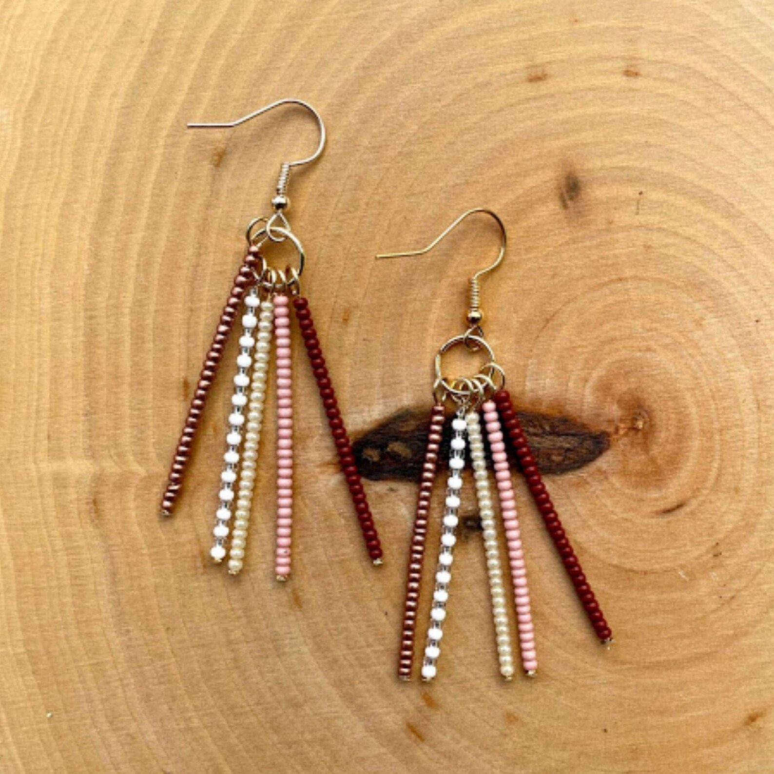 Beaded Dangle Earrings Glass Bead Earrings Seed Bead - Etsy