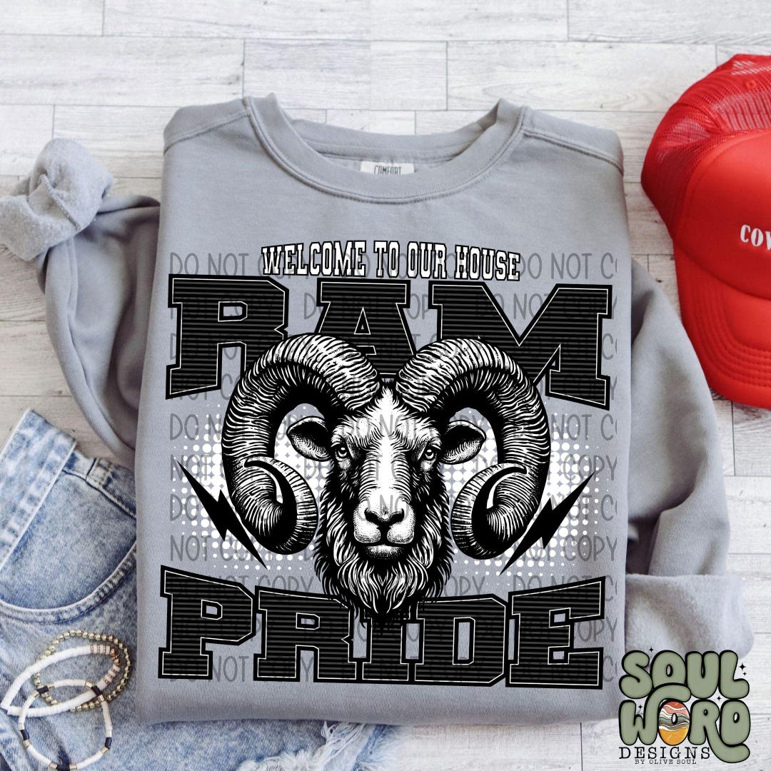 Welcome to Our House Ram Pride Sublimation Design, Sports Sublimation ...