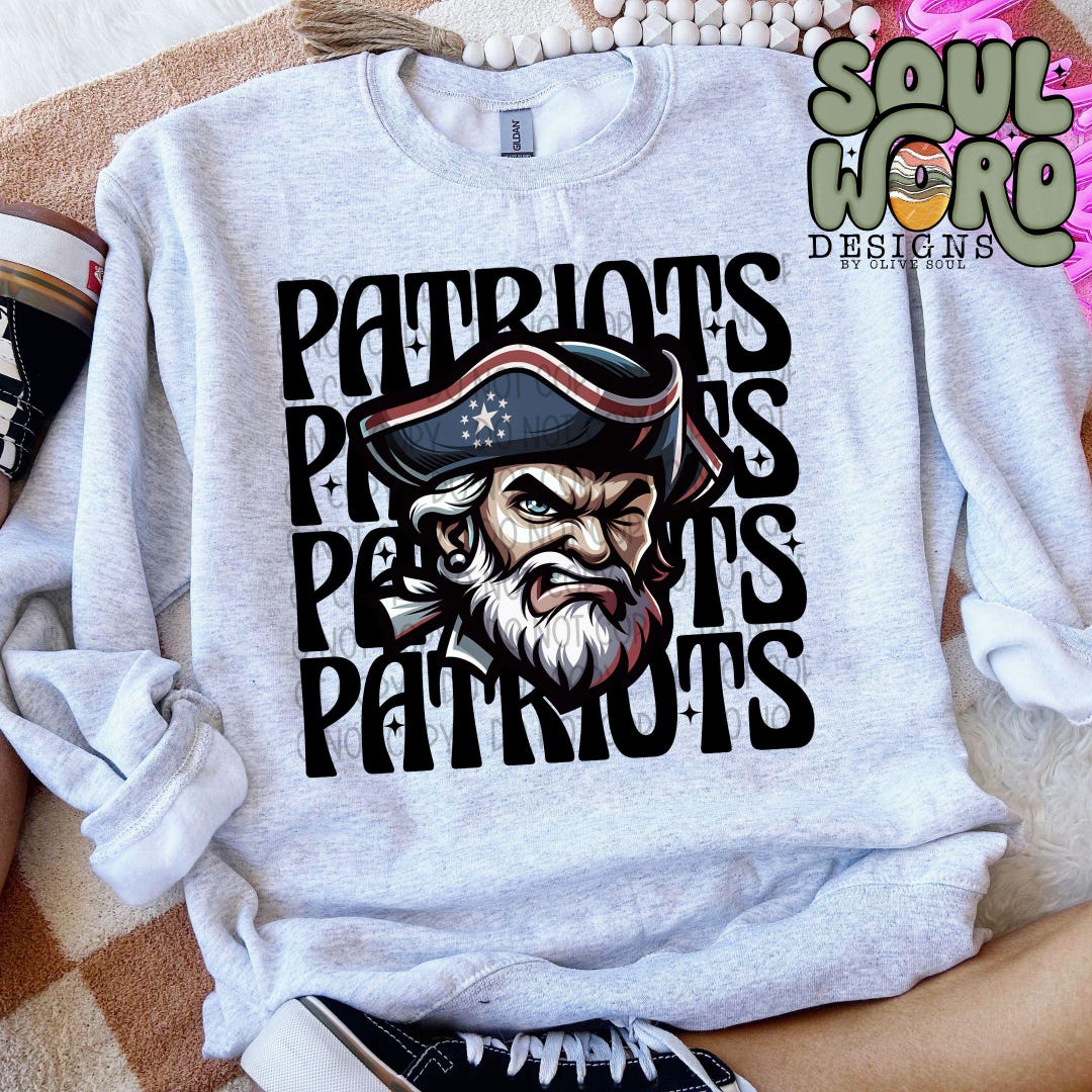 Patriots Winking Mascot Sublimation Design, Sports Sublimation, PNG ...