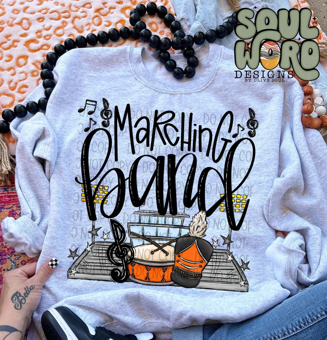 Marching Band Orange Sublimation Design, Sports/marching Band ...