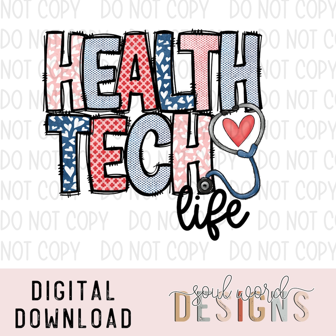Health Tech Sublimation Design, Healthcare Occupation Sublimation, PNG ...