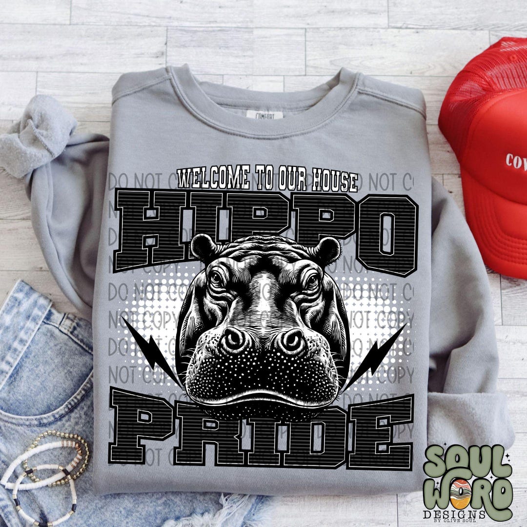 Welcome to Our House Hippo Pride Sublimation Design, Sports Sublimation ...