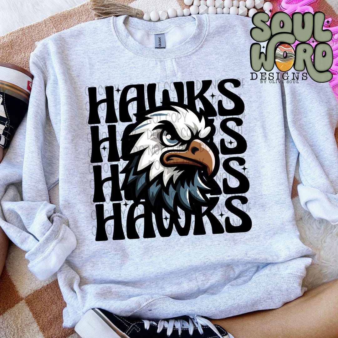 Hawks Winking Mascot Sublimation Design, Sports Sublimation, PNG ...