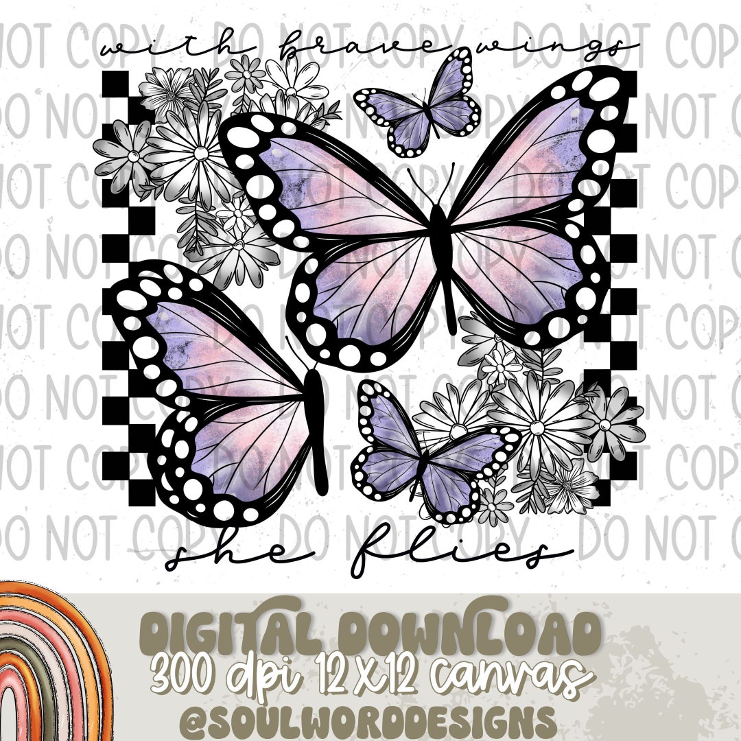 With Brave Wings Sublimation Design, Inspirational Faith Design for ...
