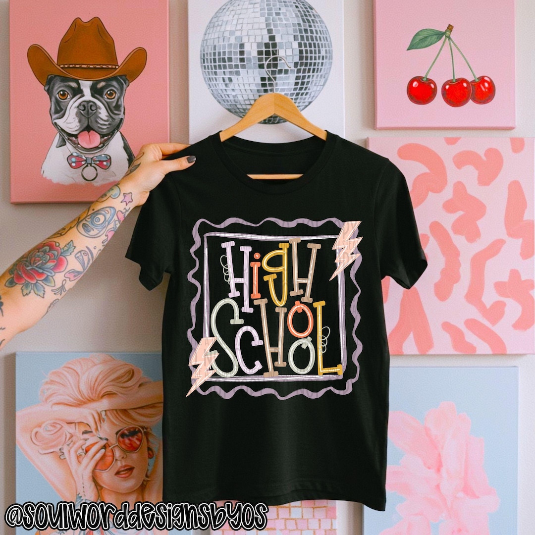High School Doodle Sublimation Design, Back to School Design for ...