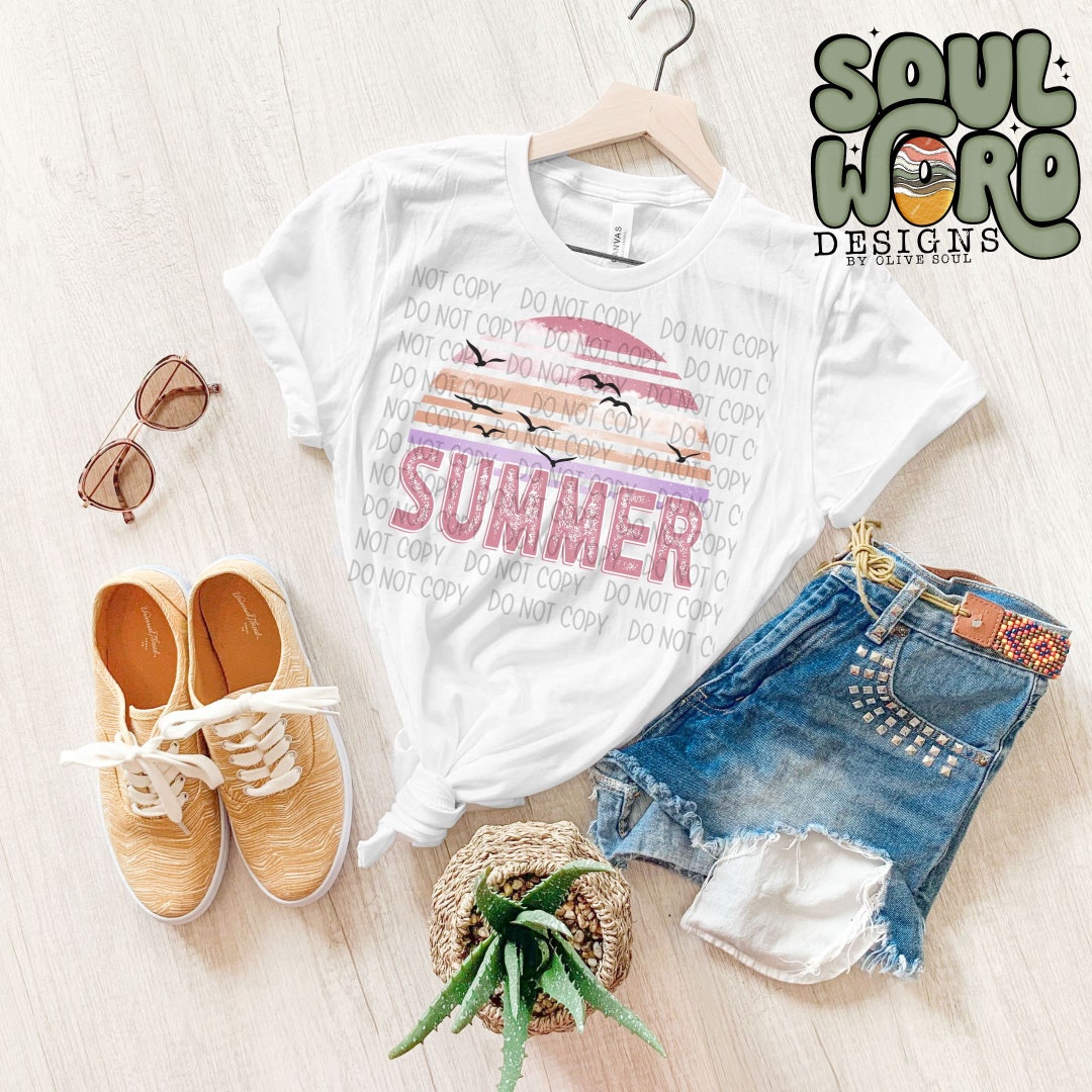 Summer Pink Sunset Sublimation Design, Summer Design for Sublimation ...