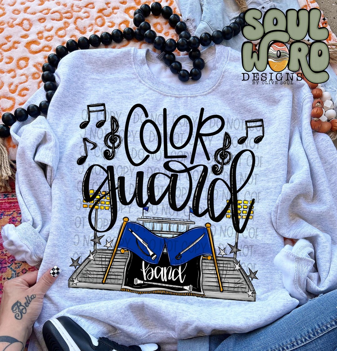 Color Guard Royal Blue Sublimation Design, Sports/marching Band ...