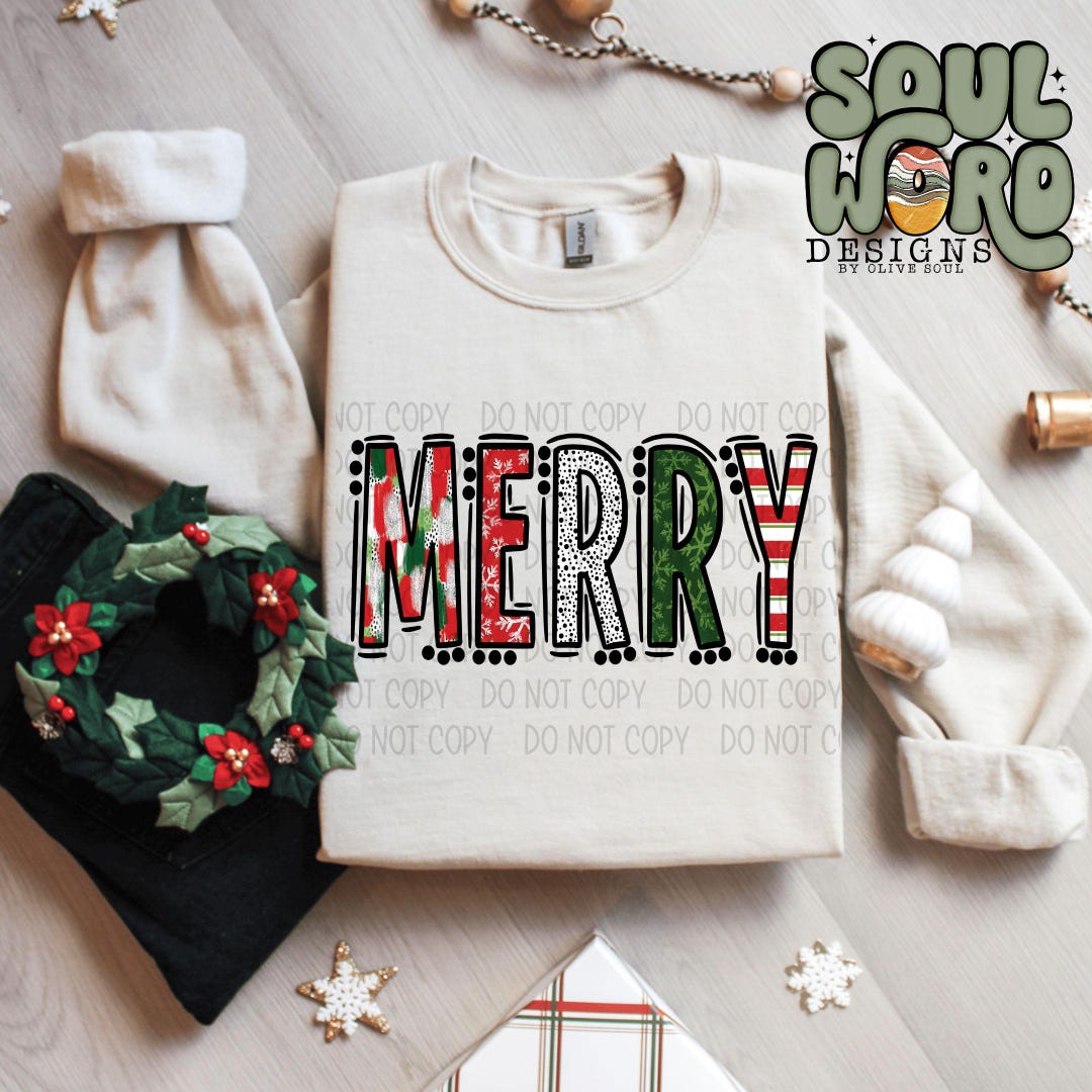 Merry Doodle Dot Sublimation Design, Christmas Sublimation, PNG ...
