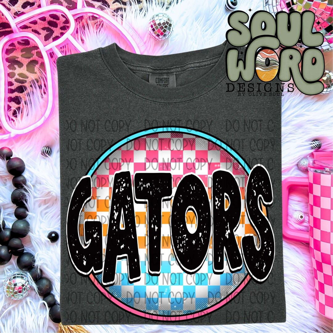 Gators Checker Circle Mascot Name Sublimation Design, Sports ...