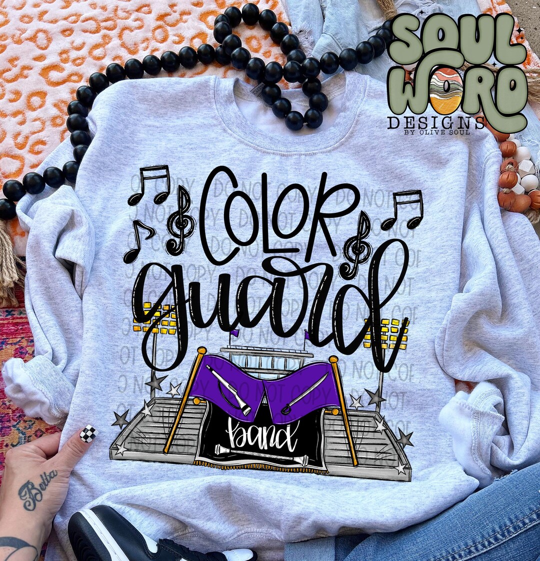 Color Guard Purple Sublimation Design, Sports/marching Band Sublimation ...