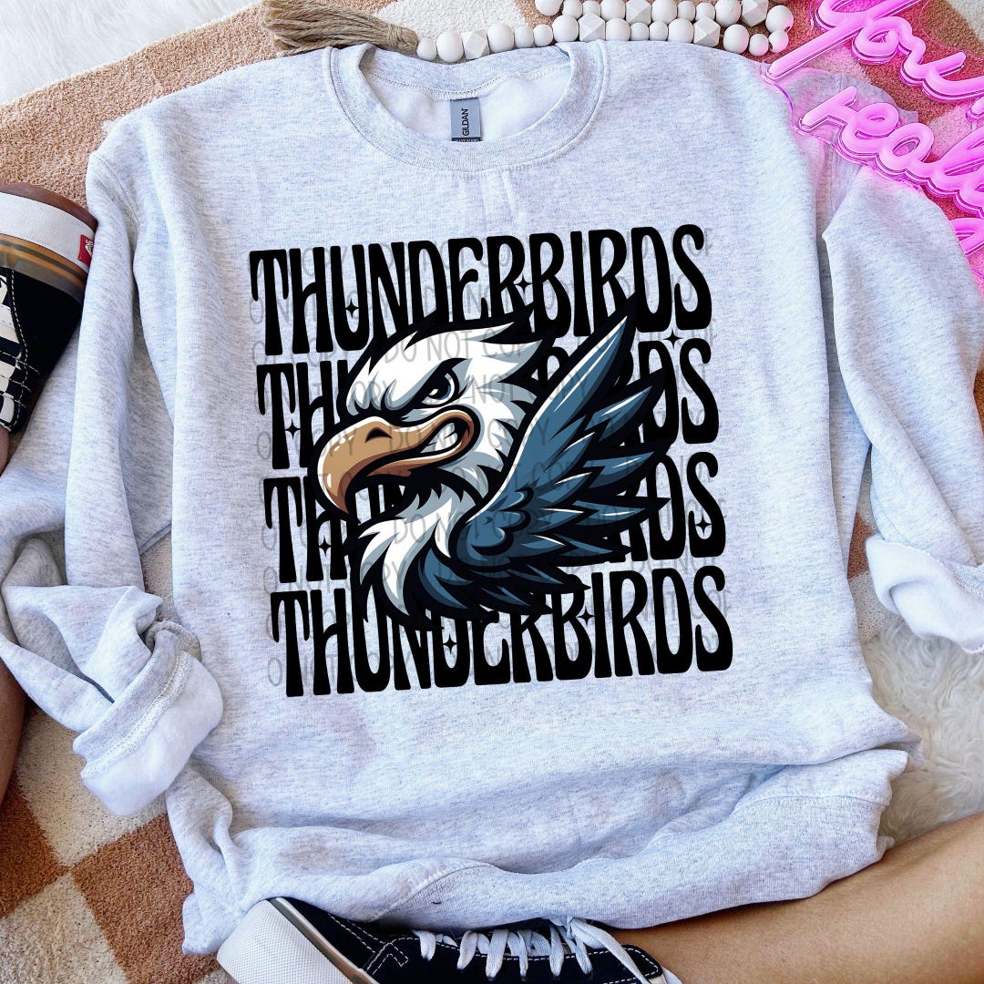 Thunderbirds Winking Mascot Sublimation Design, Sports Sublimation, PNG ...