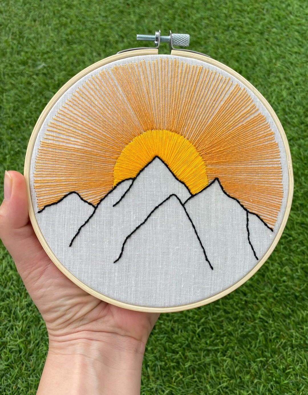 Embroidery Sunset in the Mountains - Etsy