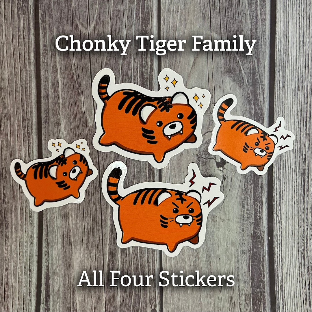 Chonky Tiger Sticker, Chubby Tiger - Etsy