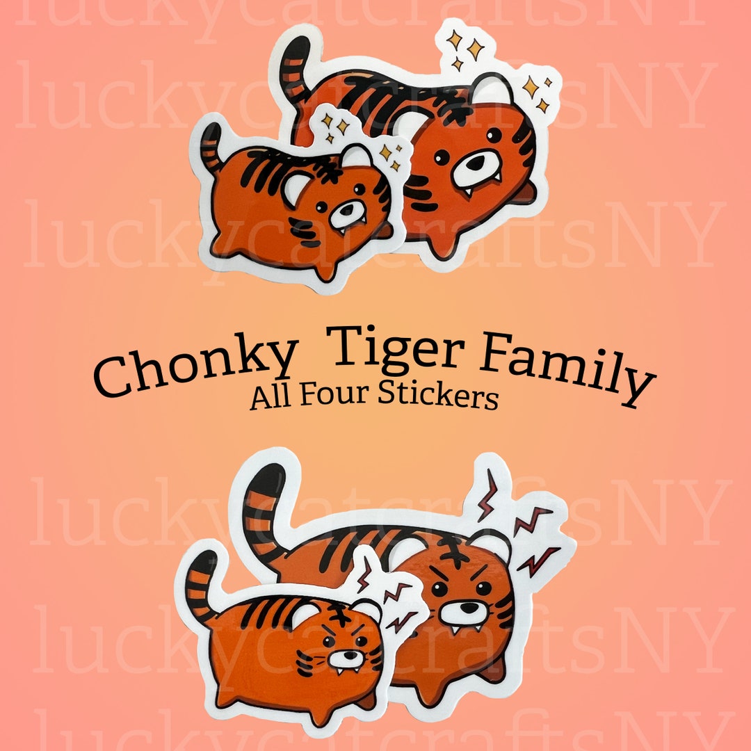 Chonky Tiger Sticker Chubby Tiger - Etsy