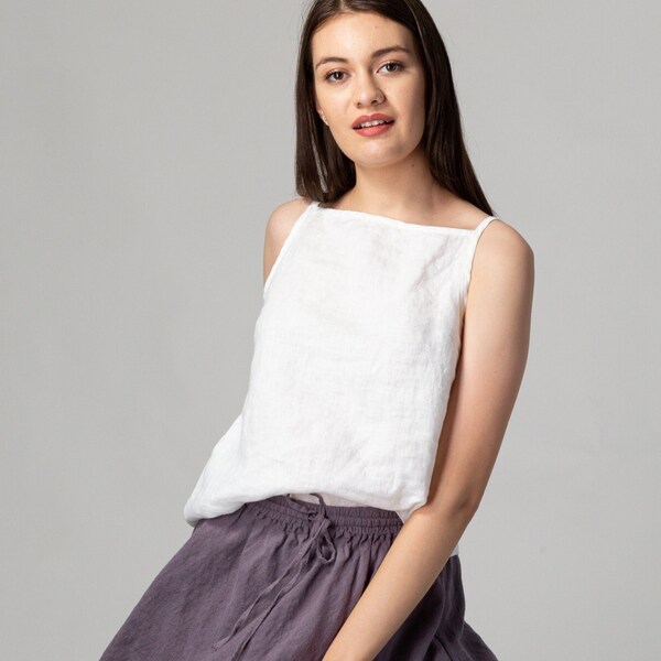 White Linen Tank - Etsy