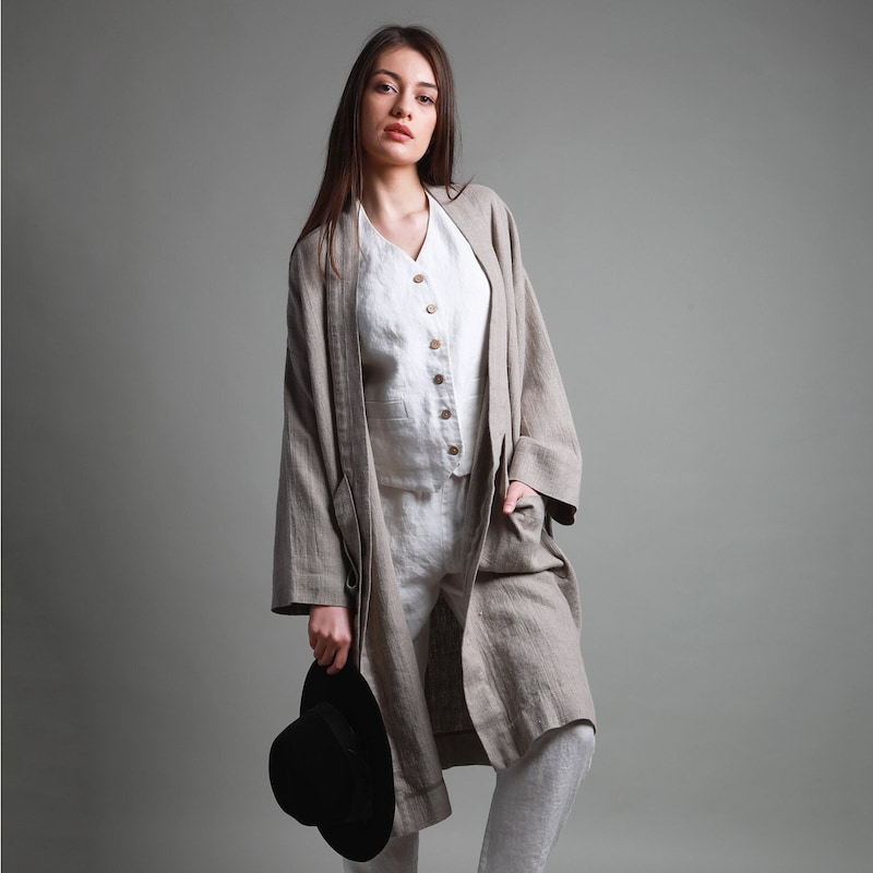 Linen Duster Coat - Etsy