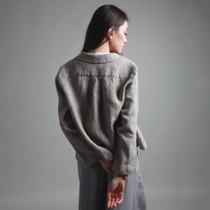 TOUJOURS Cropped Linen Cardigan | Linen Button Down Shirt | Summer ...