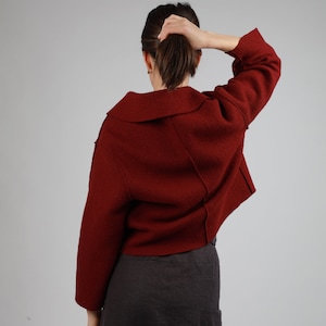 FRANKIE Cropped Unlined Boiled Wool Cape Cardigan, Fall/spring Clothing ...