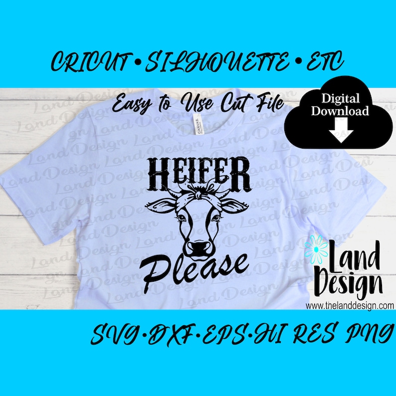 Heifer Svg, Bandana, Cute, Clipart, Heifer Please, Cricut, Silhouette ...