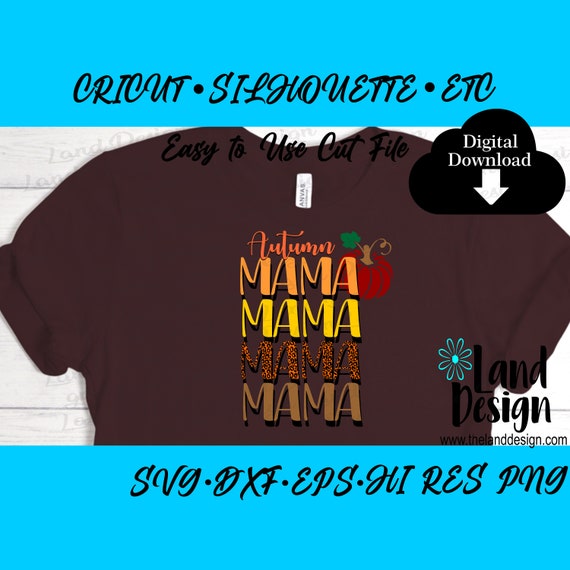 Mama Svg Stacked Word Trendy Designs Fall Autumn Clipart | Etsy