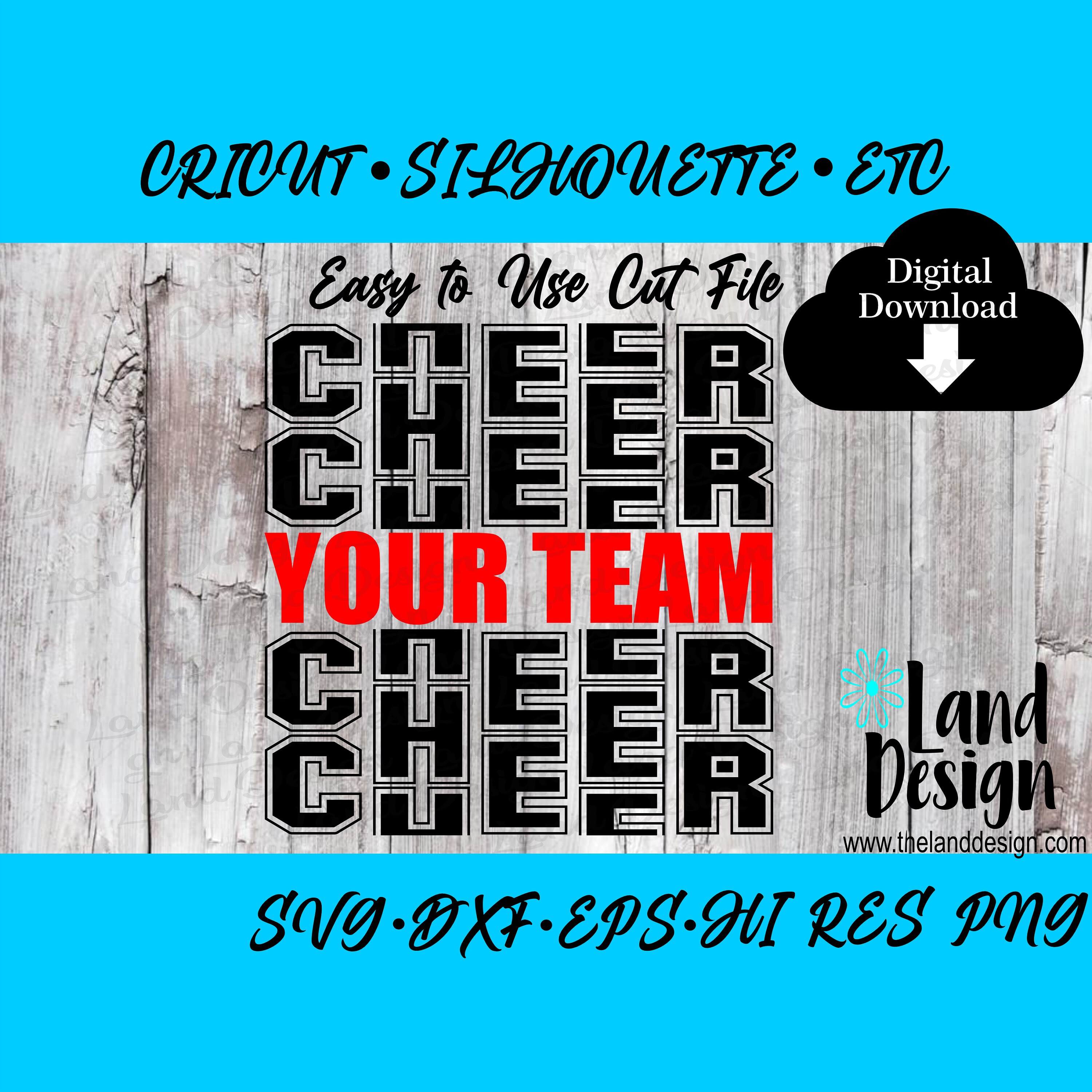 Cheer Svg, Stacked Font, Team Spirit, School, Easy to Use, Digital ...