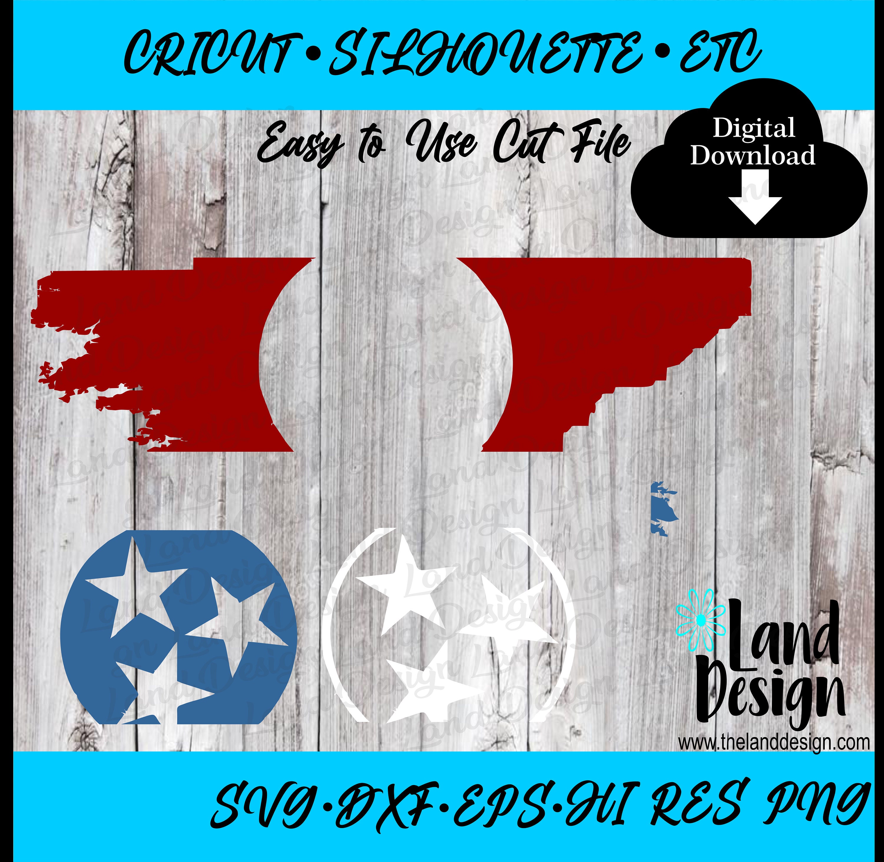 Tennessee Svg, Flag, Distressed, Tristar, Tri Star, Tri-star, Rustic ...