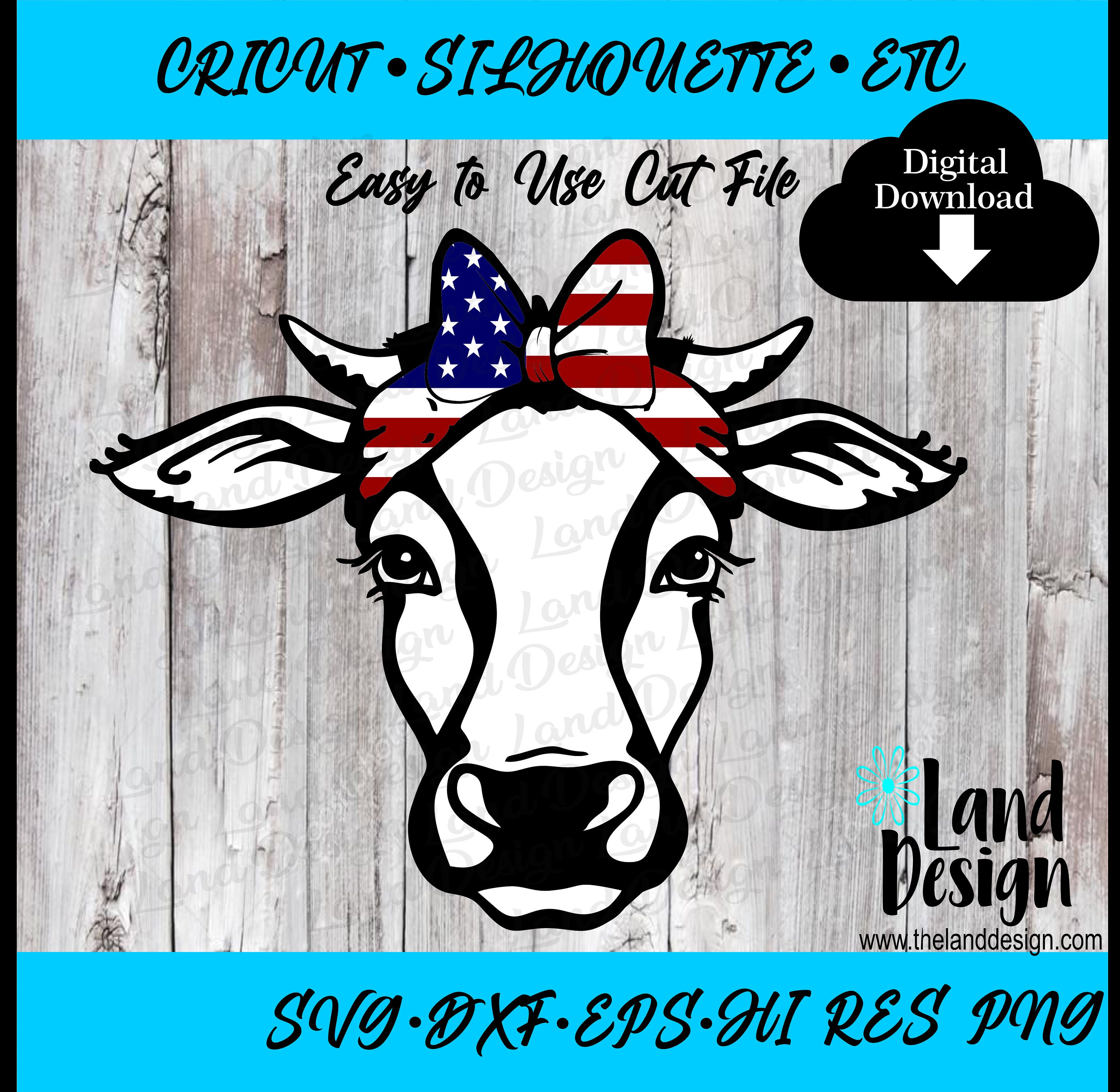 Heifer Svg, Cow, American Flag, Bandana, Bow, Glasses, Bundle, Cricut ...